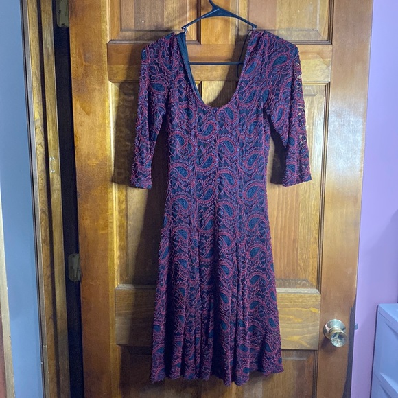 Papillon Blanc | Dresses | Papillon Black And Red Laced Midi Dress With ...